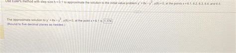 solved use euler s method with step size h 0 1 to