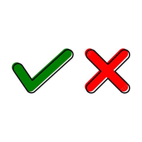 Check Mark And Cross Sign Vector Check Mark And Cross Sign Icon