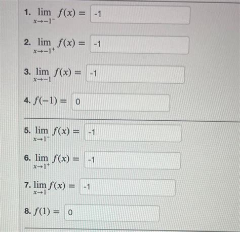 solved limx→−1−f x limx→−1 f x limx→−1−f x f −1 1