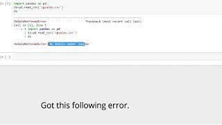 Modulenotfounderror No Module Named Pandas Jupyter Notebook Extension