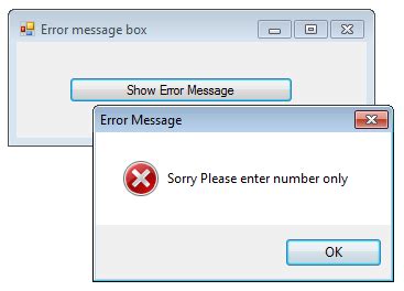 How To Show Error Message In C Windows Application How To Show Error