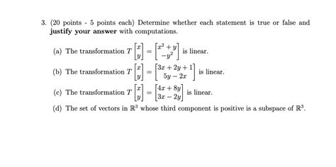 solved 3 20 points 5 points each determine whether