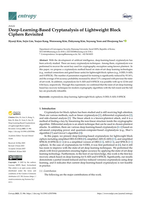 pdf deep learning based cryptanalysis of lightweight block ciphers revisited
