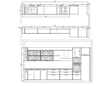 2D DWG Drawing Of Kitchen Elevation And Plan AutoCAD File Cadbull