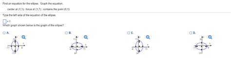 solved find an equation for the ellipse graph the equation