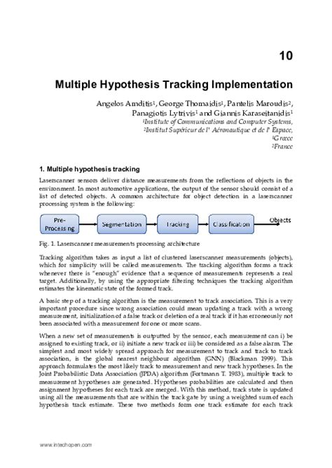 pdf multiple hypothesis tracking implementation giannis karaseitanidis