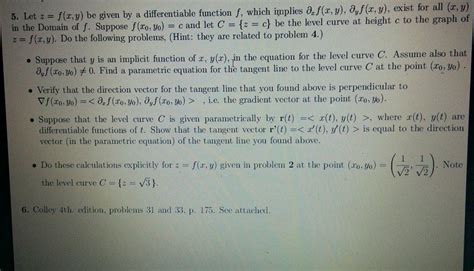 solved let z f x y be given by a differentiable function