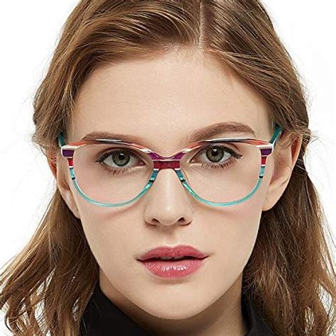 Occi Chiari Fashion Oval Acetate Eyeglasses Frame With Clear Lenses Blue Pattern 52 Health