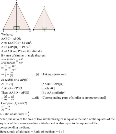 ratio of areas of two similar triangles activity