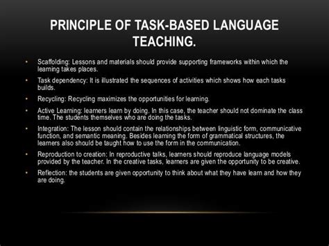 the implementation of task based language teaching in teaching