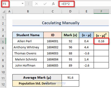 How To Calculate Population Standard Deviation In Excel