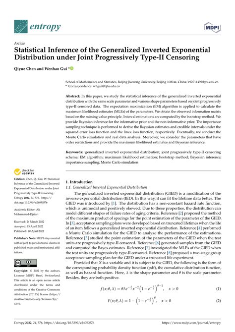pdf statistical inference of the generalized inverted exponential distribution under joint