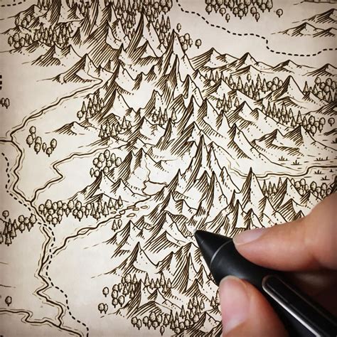 How To Draw A Fantasy Map Wasd20 Aesthetic Drawing