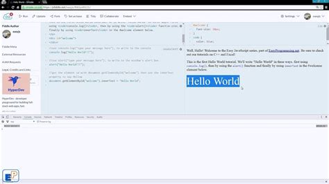 easy javascript beginner javascript tutorial hello world 2 youtube