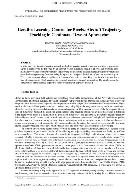 pdf iterative learning control for precise aircraft trajectory tracking in continuous descent