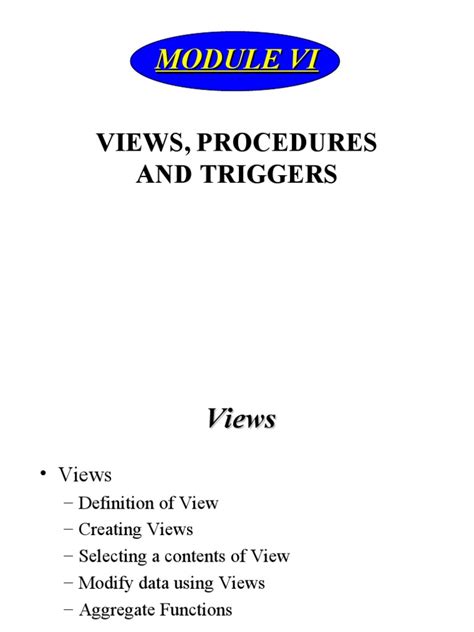 views procedures and triggers pdf parameter computer programming subroutine