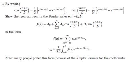solved this problem is about the complex fourier series