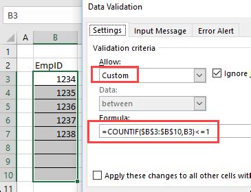 Excel Data Validation Examples Custom Criteria