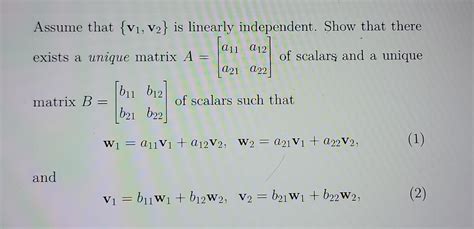 solved suppose v1 v2 and w1 w2 are vectors in rn for some n