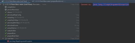 java lang illegalargumentexception r minecraftclients