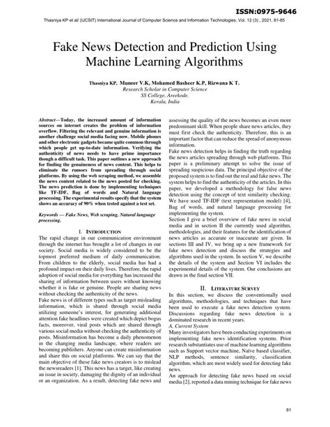 pdf fake news detection and prediction using machine learning algorithms