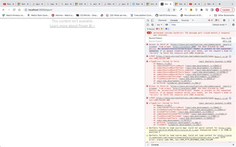 reactjs microsoft powerbi react access token error no access control allow origin header is