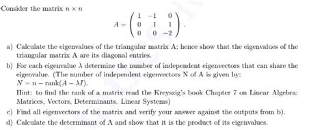 solved consider the matrix nxn a 1 0 0 1 0 1 1 0 2 a