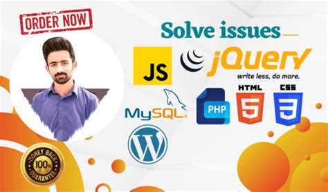fix javascript jquery php html css and wordpress issues by hasnain code fiverr