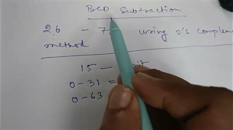 bcd subtraction using 2s complement method youtube