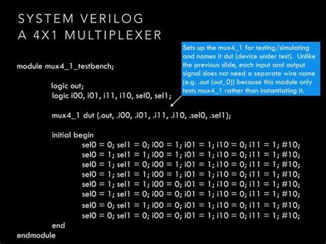 system verilog tutorial 4x1 multiplexer ppt