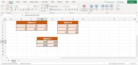 how to perform matrix multiplication in excel sheetaki