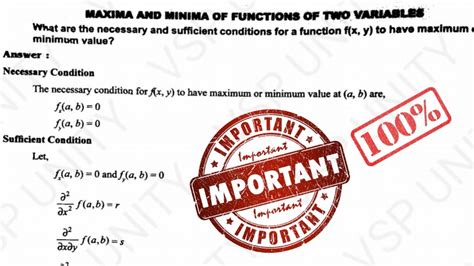 maximum and minimum value of a functions of two variables introduction with an examples