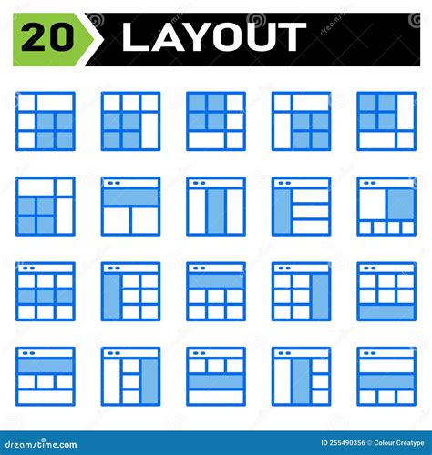 layout icon set include layout grid dashboard interface user interface align template