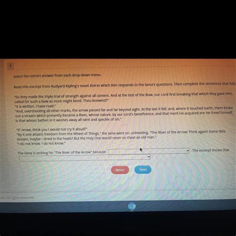 Select The Correct Answer From Each Drop Down Menu Read This Excerpt