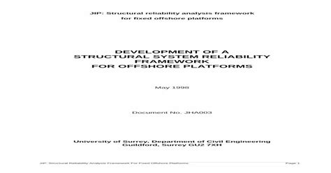 pdf development of a structural system structural reliability analysis framework for fixed