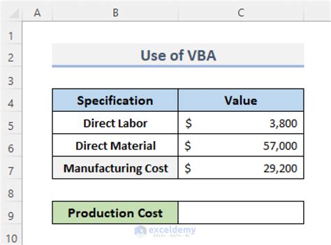 How To Calculate Production Cost In Excel 3 Effective Ways ExcelDemy