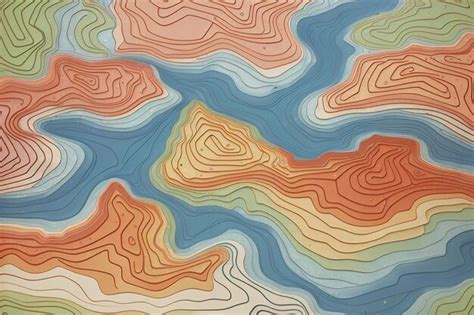 Premium AI Image Topographic Contour Lines Map Seamless Pattern