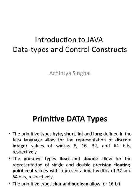 introduction to java datatypes and control constructs 1 as sir pdf class computer