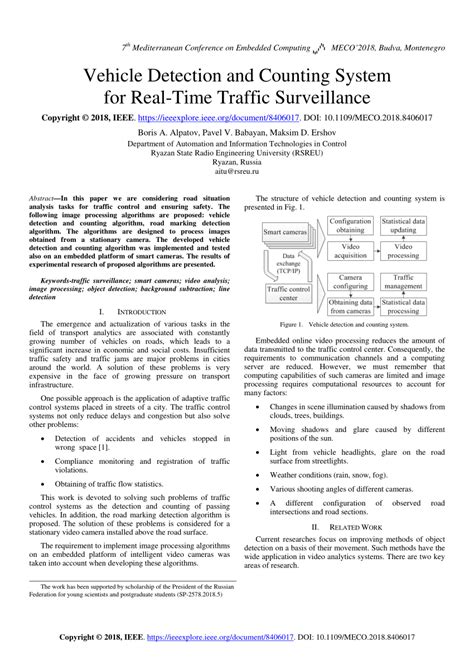 pdf vehicle detection and counting system for real time traffic surveillance