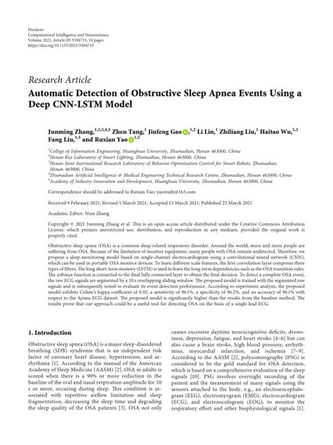 pdf automatic detection of obstructive sleep apnea events using a deep cnn lstm model