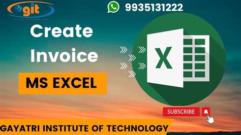 How To Create Invoice In MS Excel GIT Education YouTube