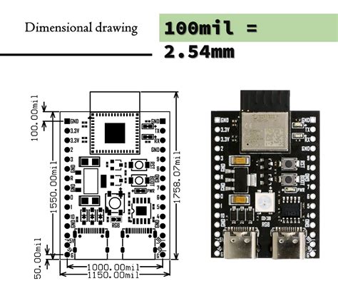 YD ESP32 C3 ESP32 C3 DevKitM 1 Dual USB Ban Phát Triển Pyboard