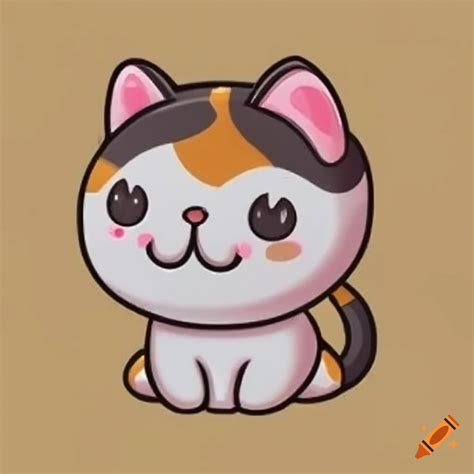 Kawaii Calico Cat Face Logo In Neko Atsume Style On Craiyon