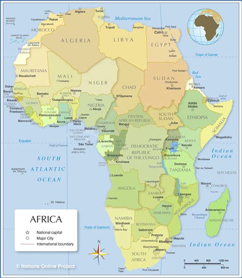Labeled Map Of Africa Countries