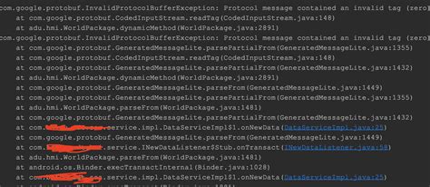 invalidprotocolbufferexception protocol message contained an invalid tag zero · issue 9101