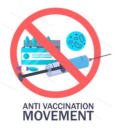 Anti Vaccination Movement Sign Vector Illustration Anti — Vectorgraphicsio