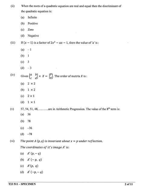 icse maths specimen paper 2023 cisce class 10 maths sample paper download pdf