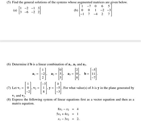 solved 5 find the general solutions of the systems whose