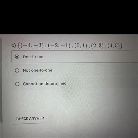 determine which of the following sets of ordered pairs define a one to one function