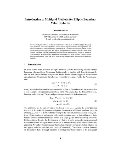 pdf introduction to multigrid methods for elliptic boundary value problems